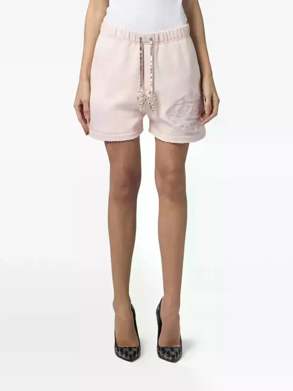 Philipp Plein Embellished Drawstring Shorts - Pink