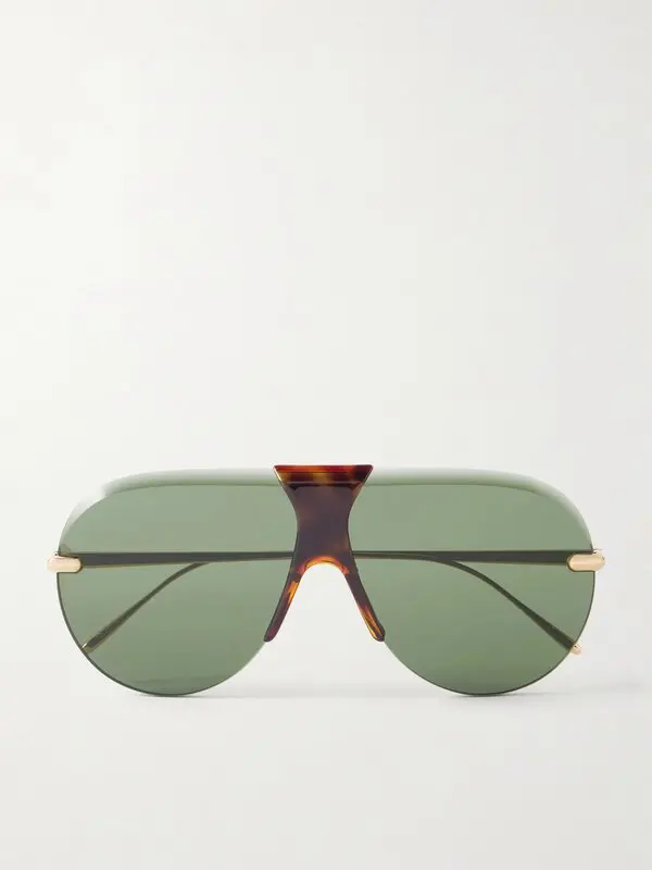 Loewe Aviator-style Gold-tone And Acetate Sunglasses - Tortoiseshell