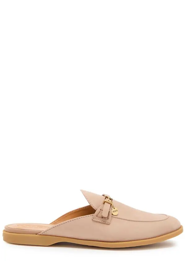 TOD'S Gommino Nubuck Sliders - Camel