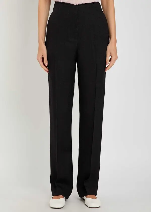 Tove Crepe Trousers With Frayed Trim
