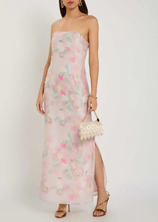 Bernadette Elora Floral-print Strapless Woven Maxi Dress
