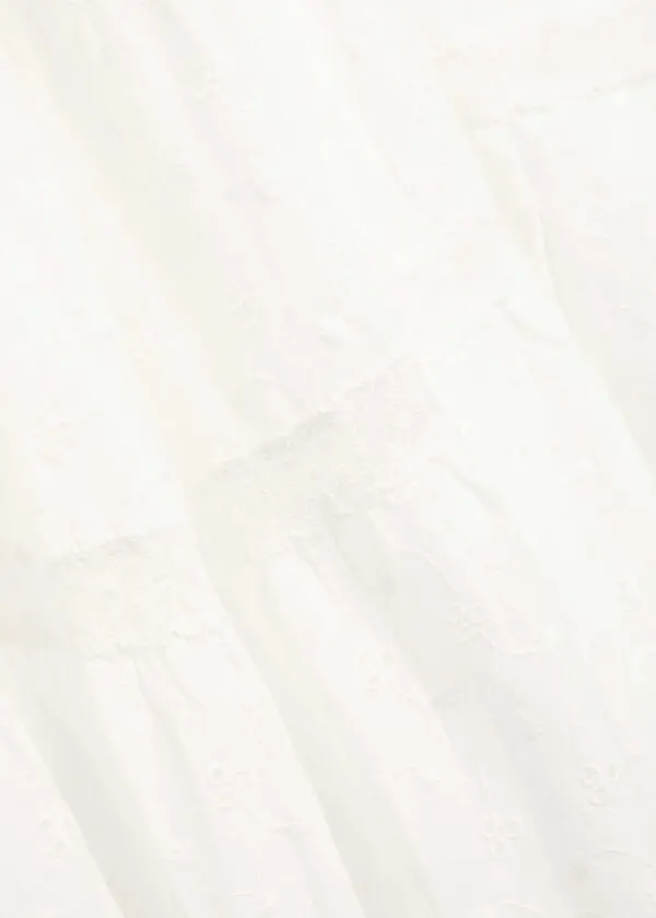 Rixo Jaclyn Broderie Anglaise Cotton Midi Dress - Ivory
