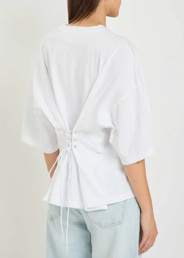 AGOLDE Lace-up Cotton T-shirt