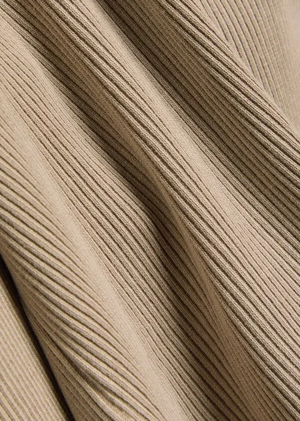 Citizens Of Humanity Brea Ribbed Stretch-knit Polo Top - Beige