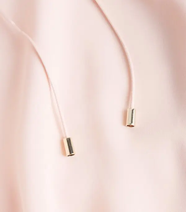 FRAME Silk Gathered Neckline Balloon Sleeve Blouse