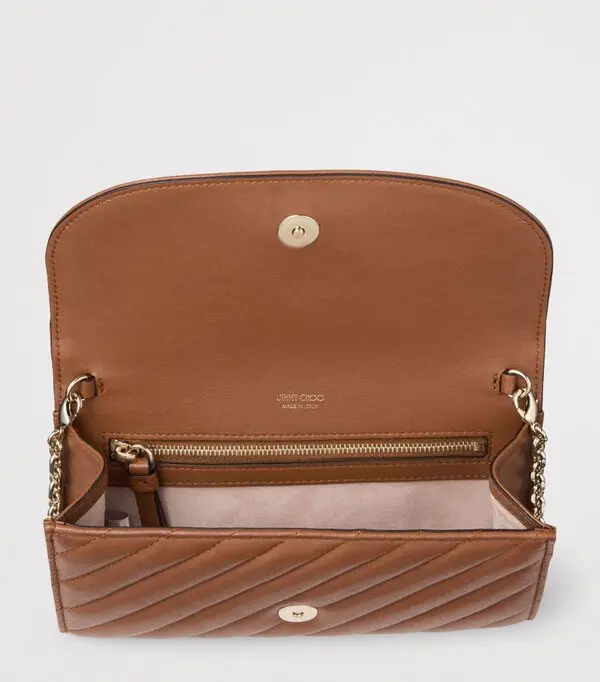 JIMMY CHOO Curve Quilted Leather Chain Wallet