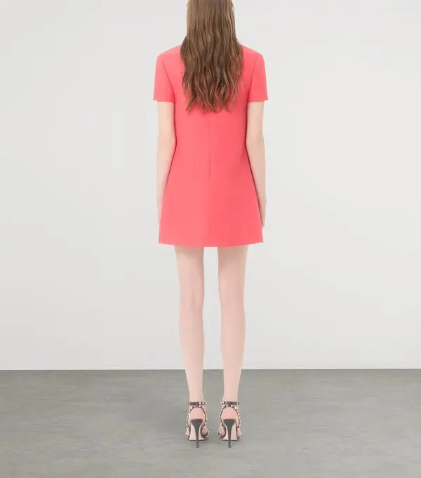 Valentino Garavani Wool-silk Crepe Embellished Mini Dress