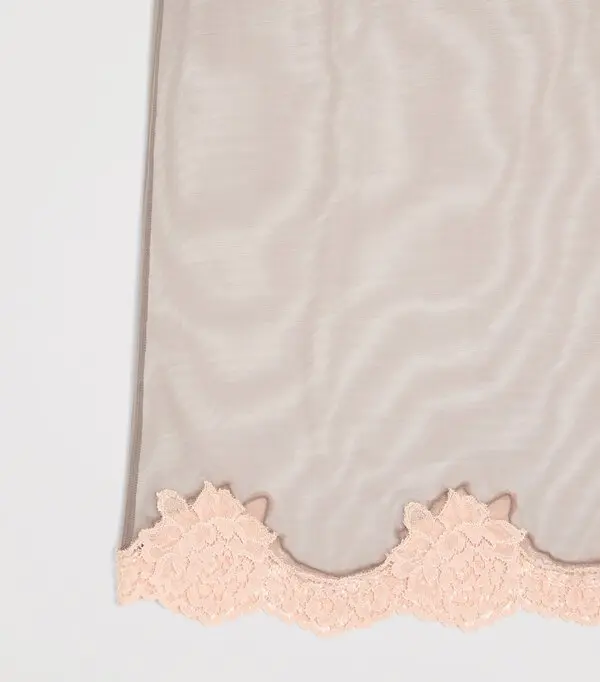 Valentino Garavani Sheer Lace-trimmed Midi Skirt - Grey
