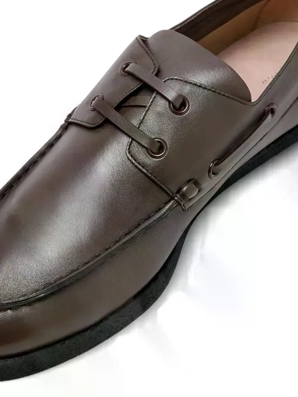 THE ROW Almond-toe Boat Shoes - Brown