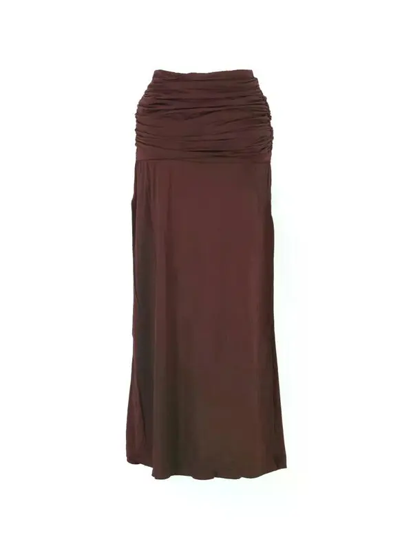 Federica Tosi Ruched Side-slit Maxi Skirt