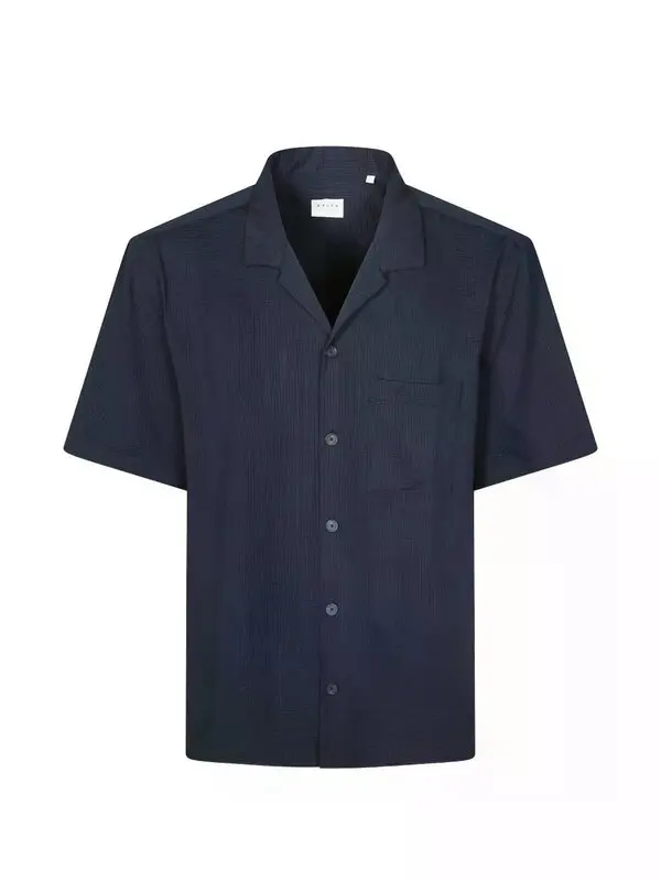 XACUS Seersucker Short-sleeve Shirt - Blue