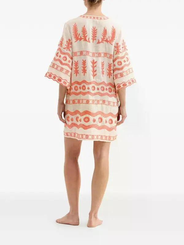 ERES Jacaranda Embroidered Linen Mini Dress