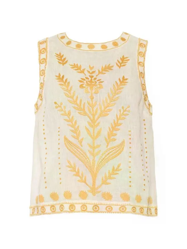 ERES Pulpeux Embroidered Linen Top