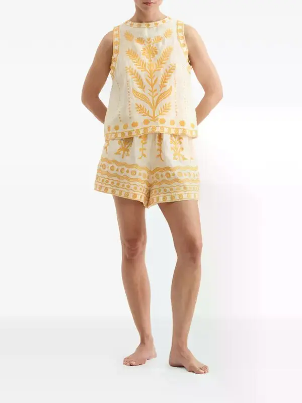 ERES Pulpeux Embroidered Linen Top