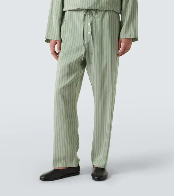 BODE Sylvan Striped Silk Straight Pants