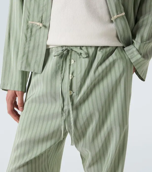 BODE Sylvan Striped Silk Straight Pants
