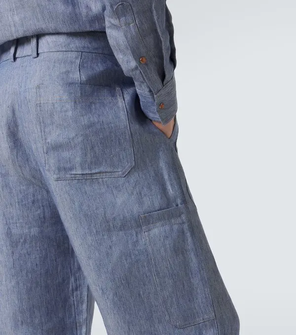 GOD'S TRUE CASHMERE Linen Wide-leg Jeans