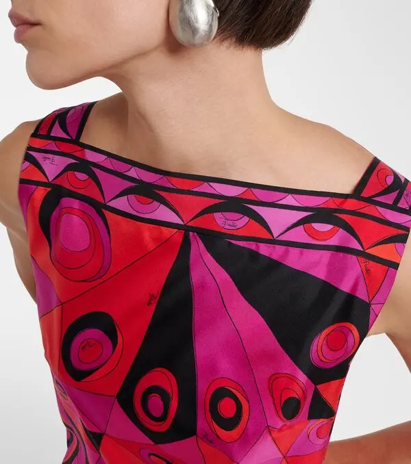 Emilio Pucci Occhi Silk Twill Mini Dress