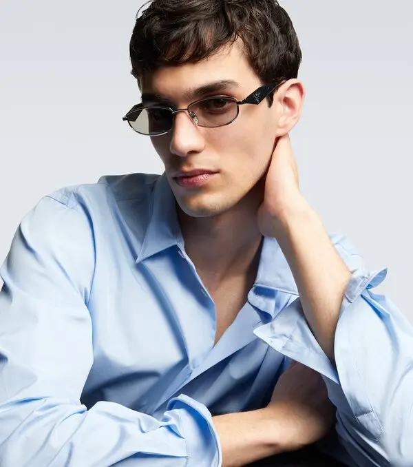 Prada Oval Frame Sunglasses - Silver