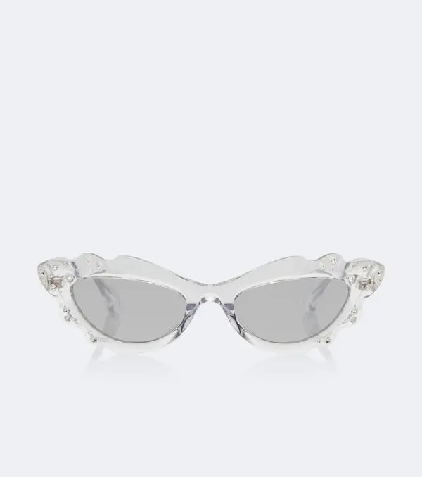 AQUAZZURA Palm Babe Embellished Cat-eye Sunglasses - Transparent