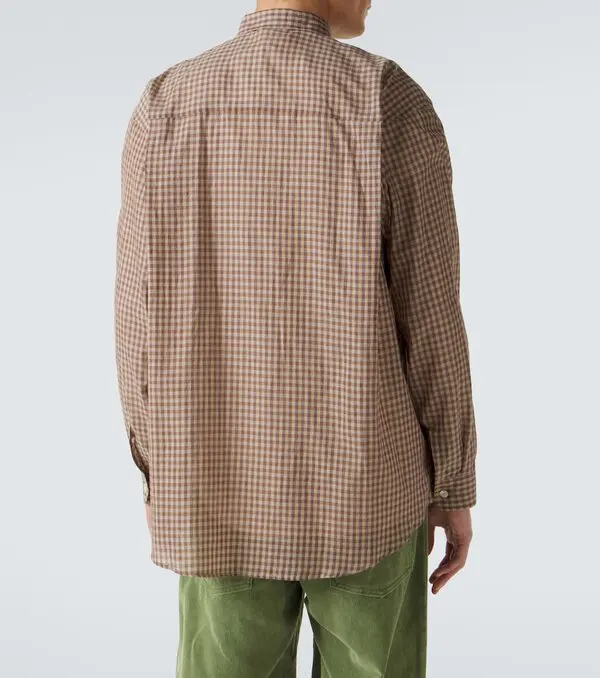 Auralee Gingham Cotton Poplin Shirt - Brown