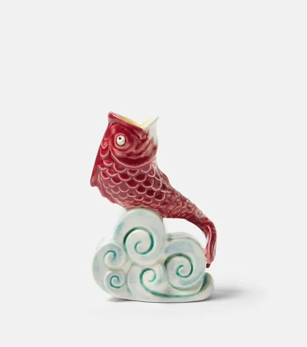 BORDALLO PINHEIRO Fish Earthenware Candle Holder - Red