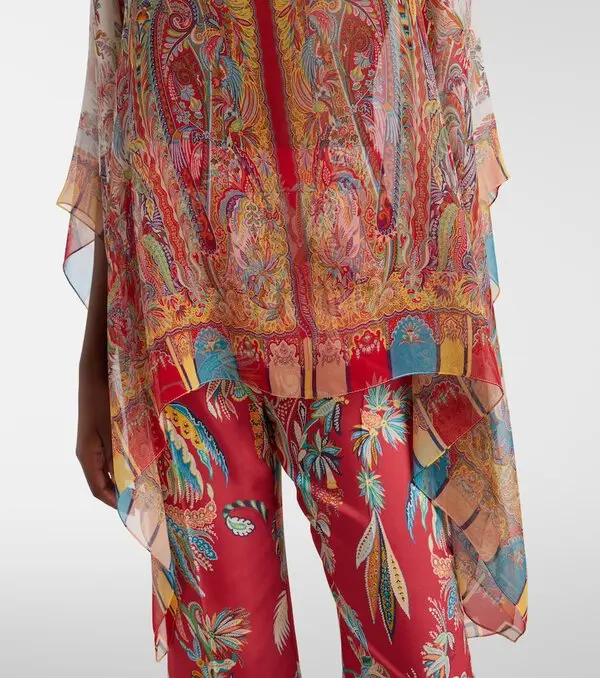 Etro Printed Silk Cape