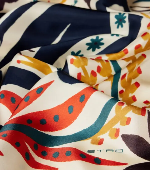 Etro Printed Silk Twill Scarf - Multicoloured