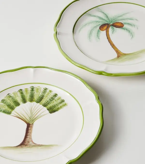 LES-OTTOMANS Set Of 4 Ceramic Dinner Plates - Multicoloured