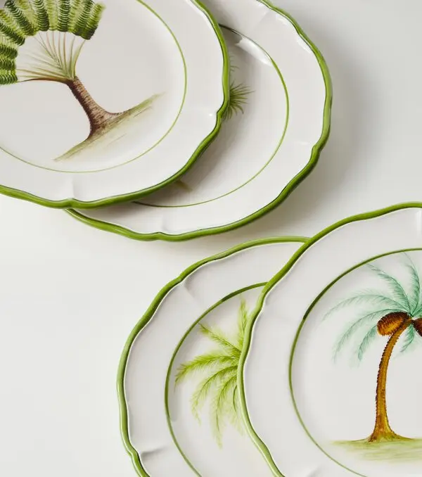 LES-OTTOMANS Set Of 4 Ceramic Dinner Plates - Multicoloured