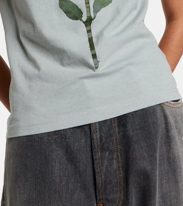 Acne Studios Printed Cotton-blend T-shirt - Grey