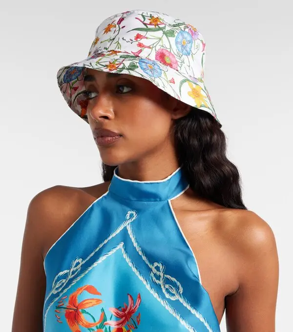 Gucci Flora Silk Bucket Hat