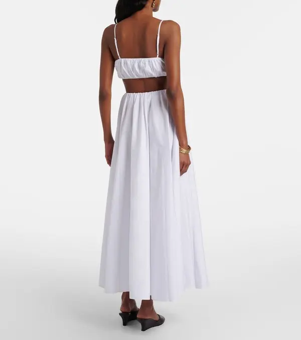 Staud Fiore Cotton Crop Top - White