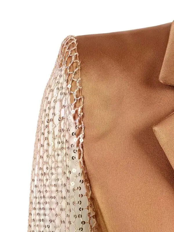 CLIPS Sequin-embellished Mesh-sleeve Jacket