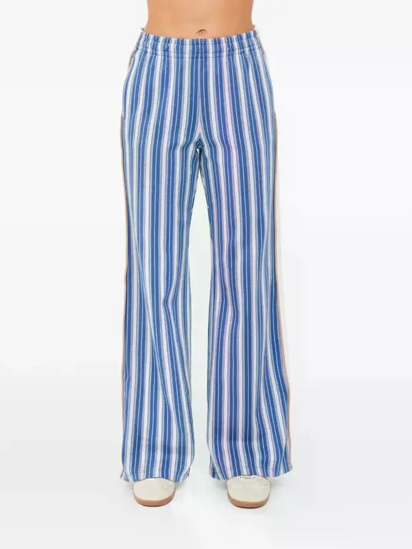 The Upside Palmas Marnie Striped Wide-leg Track Pants - Blue