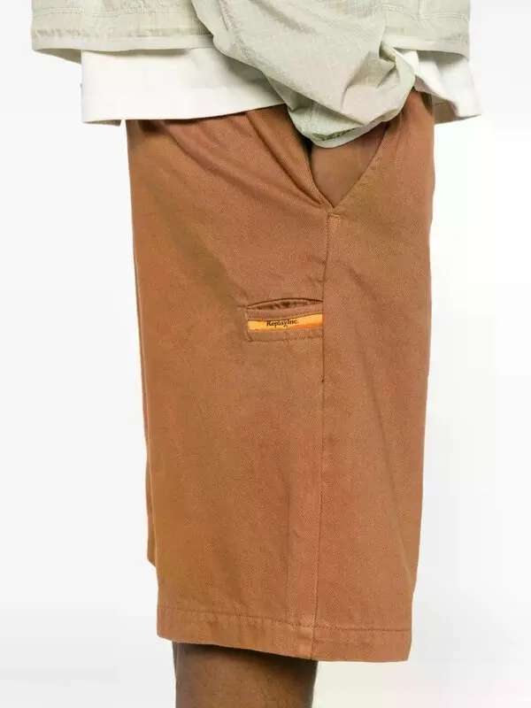 REPLAY Cotton Logo Patch Shorts