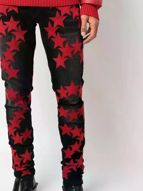 Amiri Star-appliqué Straight-leg Jeans