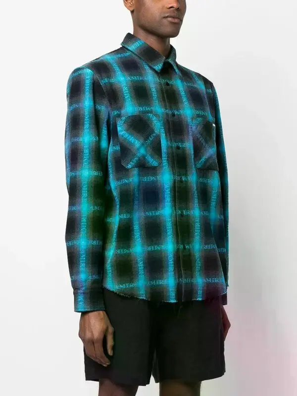 Amiri Plaid Logo-print Shirt