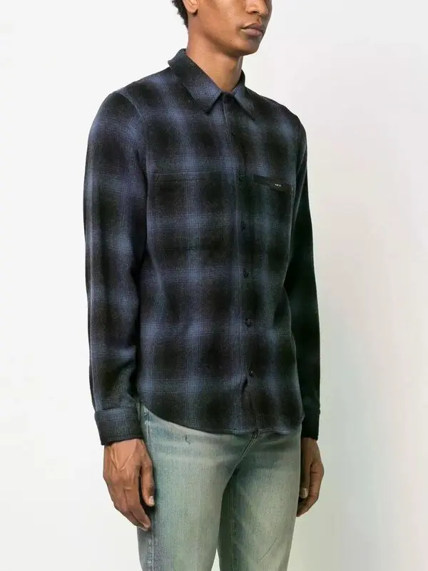 Amiri Logo-patch Check-print Shirt