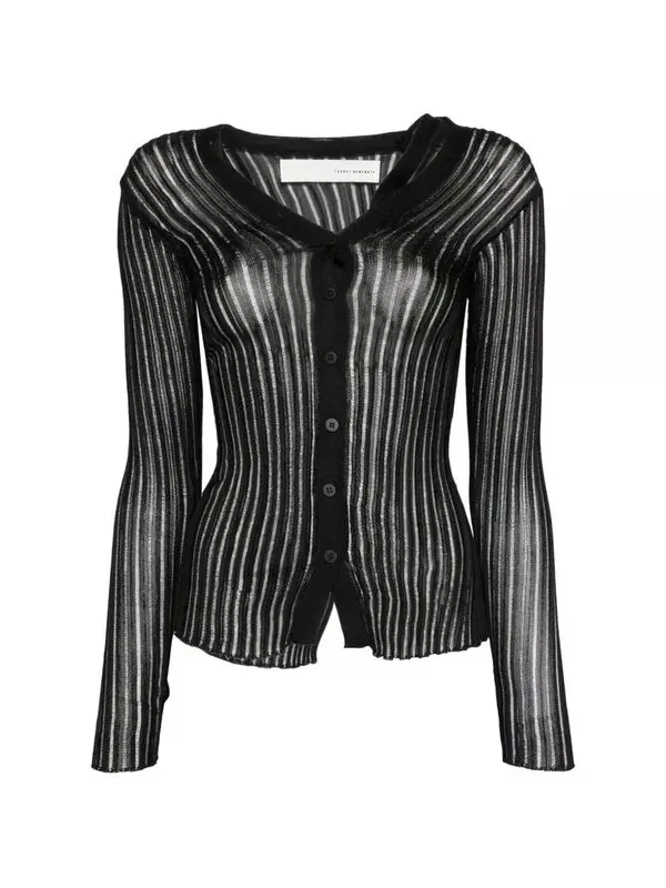 Isabel Benenato Sheer Ribbed Cardigan
