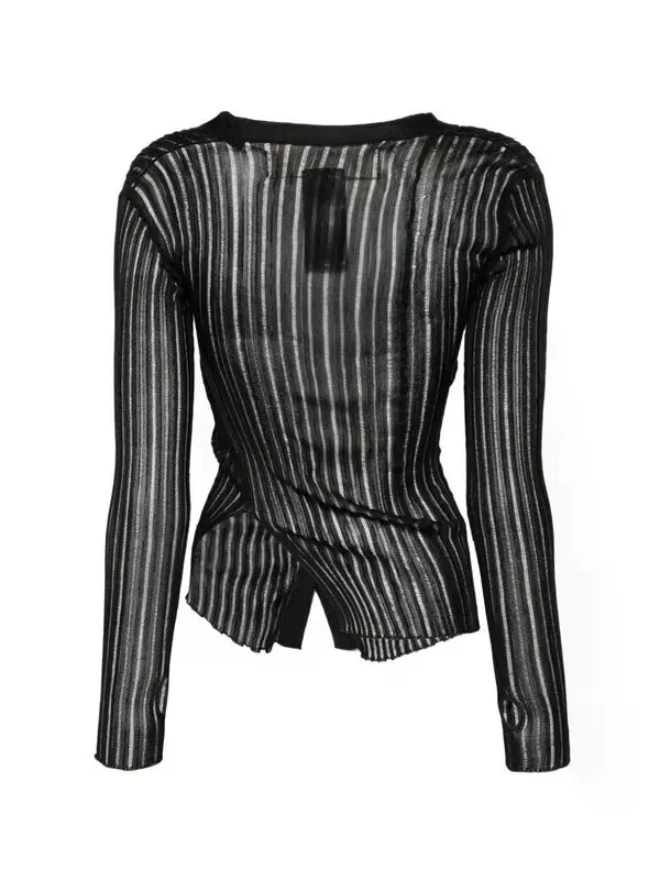 Isabel Benenato Sheer Ribbed Cardigan