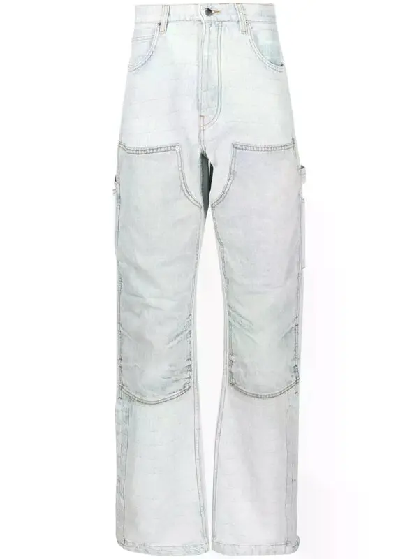 Amiri Jacquard Straight-leg Carpenter Jeans - Blue