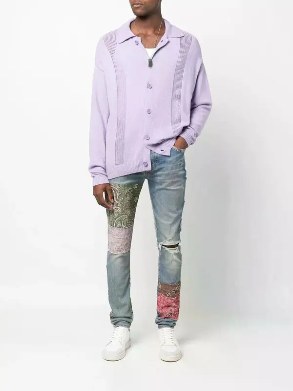 Amiri Distressed Patchwork Skinny Jeans