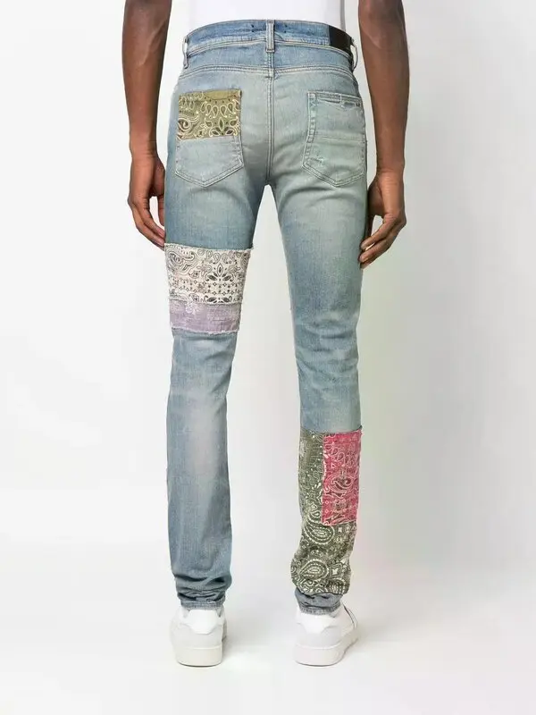 Amiri Distressed Patchwork Skinny Jeans