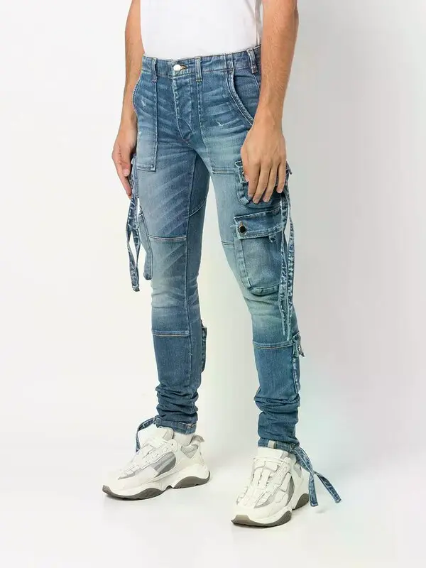 Amiri Skinny Cargo Jeans With Tie-fastening Ankle Straps