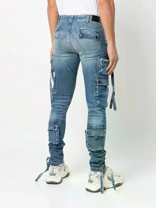 Amiri Skinny Cargo Jeans With Tie-fastening Ankle Straps
