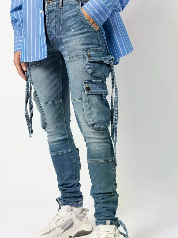 Amiri Skinny Cargo Jeans With Tie-fastening Ankle Straps