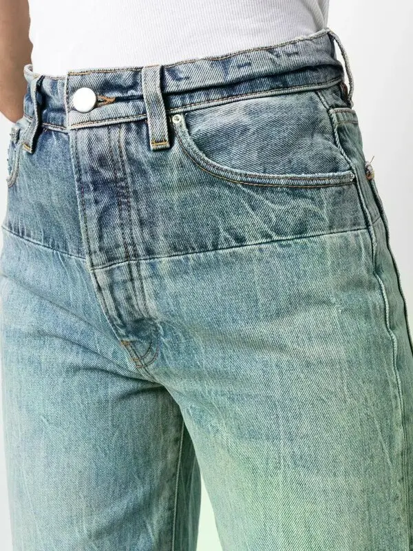 Amiri Distressed High-rise Wide-leg Jeans