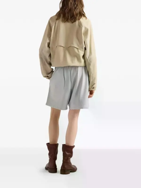 Prada Nappa Leather Blouson Jacket - Neutrals