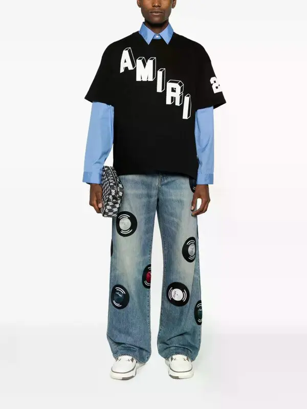 Amiri Wide-leg Jeans With Patch Detail